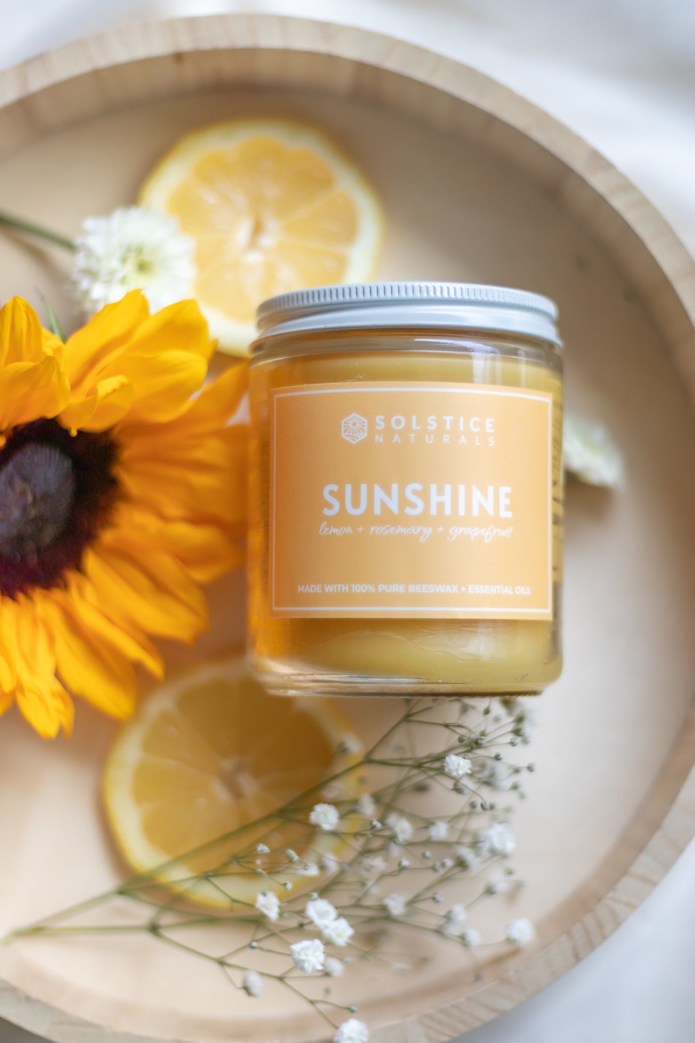 Solstice Naturals - 100% Beeswax + Essential Oil Candles
